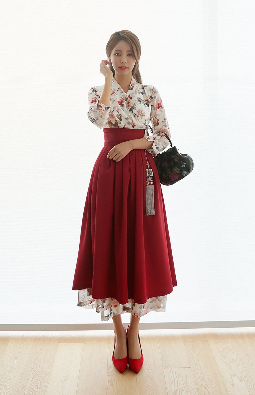 Vestido Hanbok moderno Mujer gasa blanca Mujer Corea Vestido - Etsy España