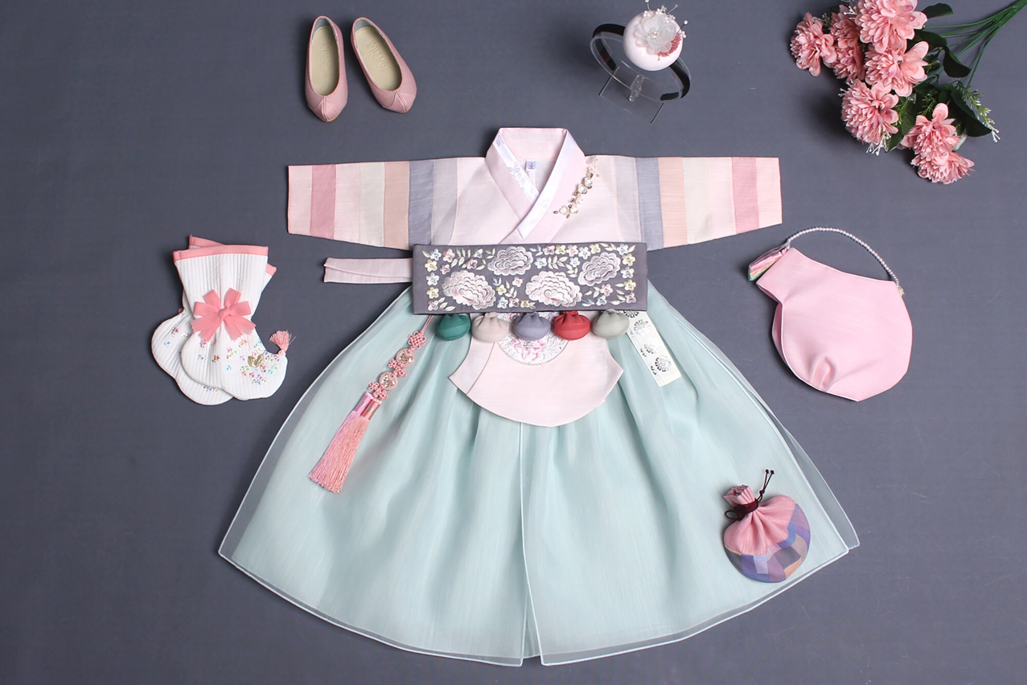 Girl Baby Hanbok Korean Traditional Dress First Birthday Party | Etsy