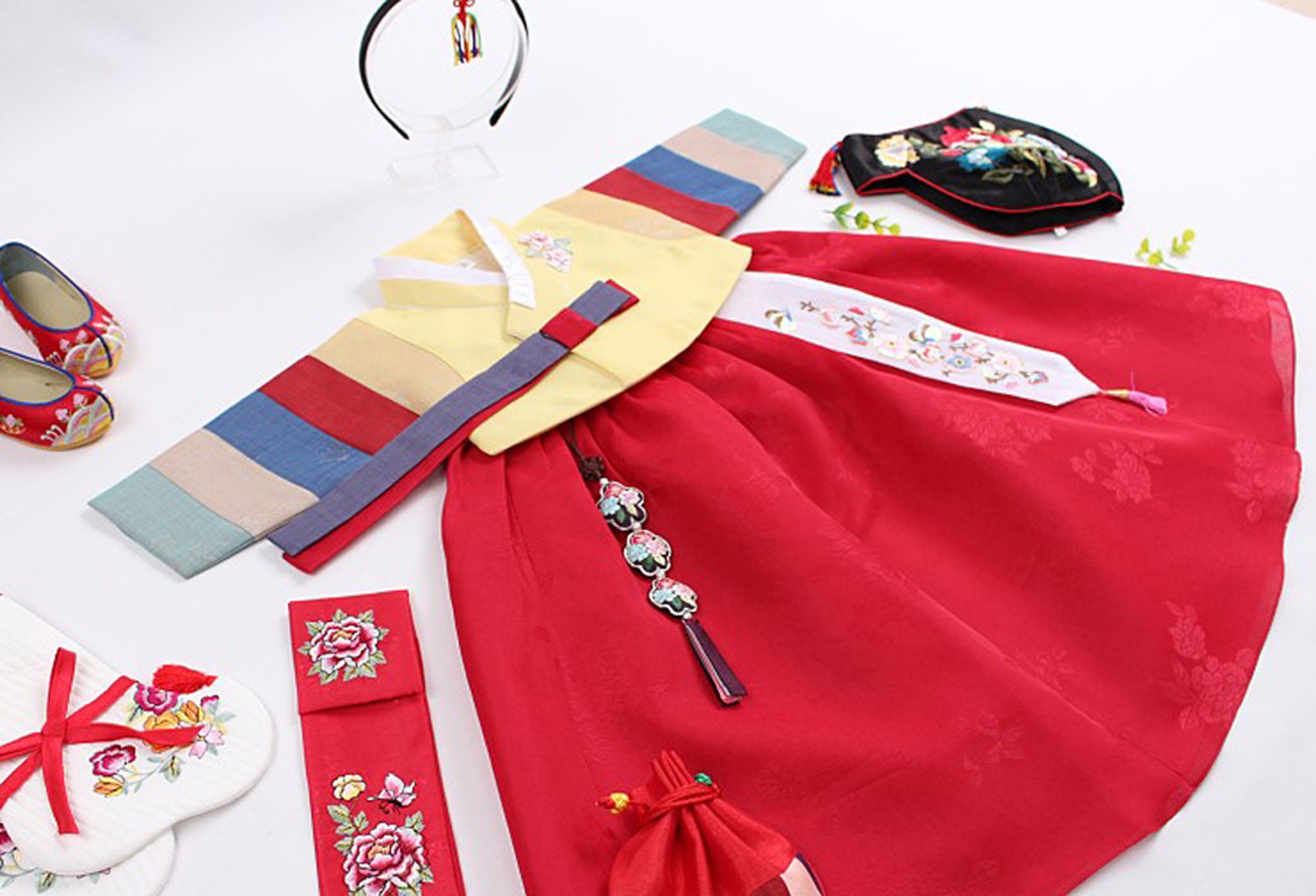 Yellow Red Hanbok Girl Baby Korea Traditional Dress First - Etsy