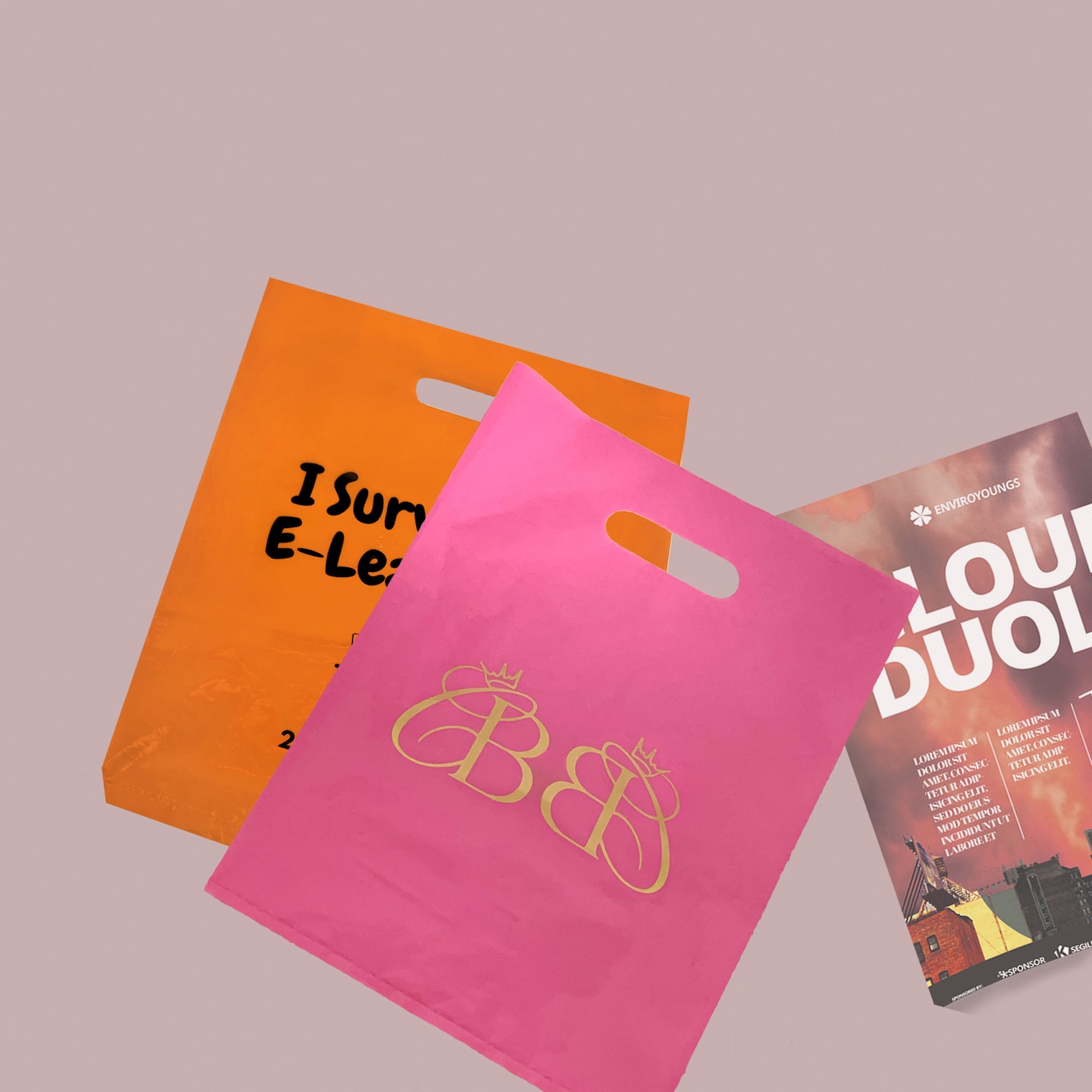 50-1000pcs Custom Shopping Bags With Logo for Boutique Custom Plastic ...