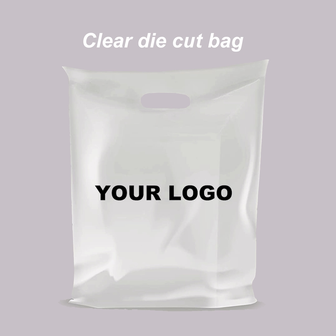 50-1000pcs Custom Clear Shopping Bags With Logo for Boutique Custom ...