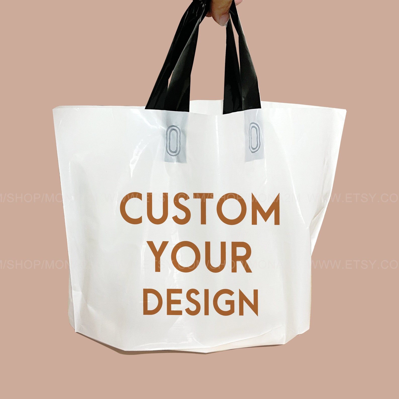 50-1000pcs Custom Shopping Bags With Handle for Boutique Custom Plastic ...