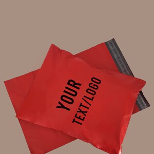 50-1000pcs Red Custom Poly Mailers Adhesive Self Sealing Shipping Bags ...