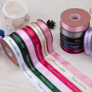 100yards Custom Satin Ribbon Personalized Ribbon With Logo Single Color ...