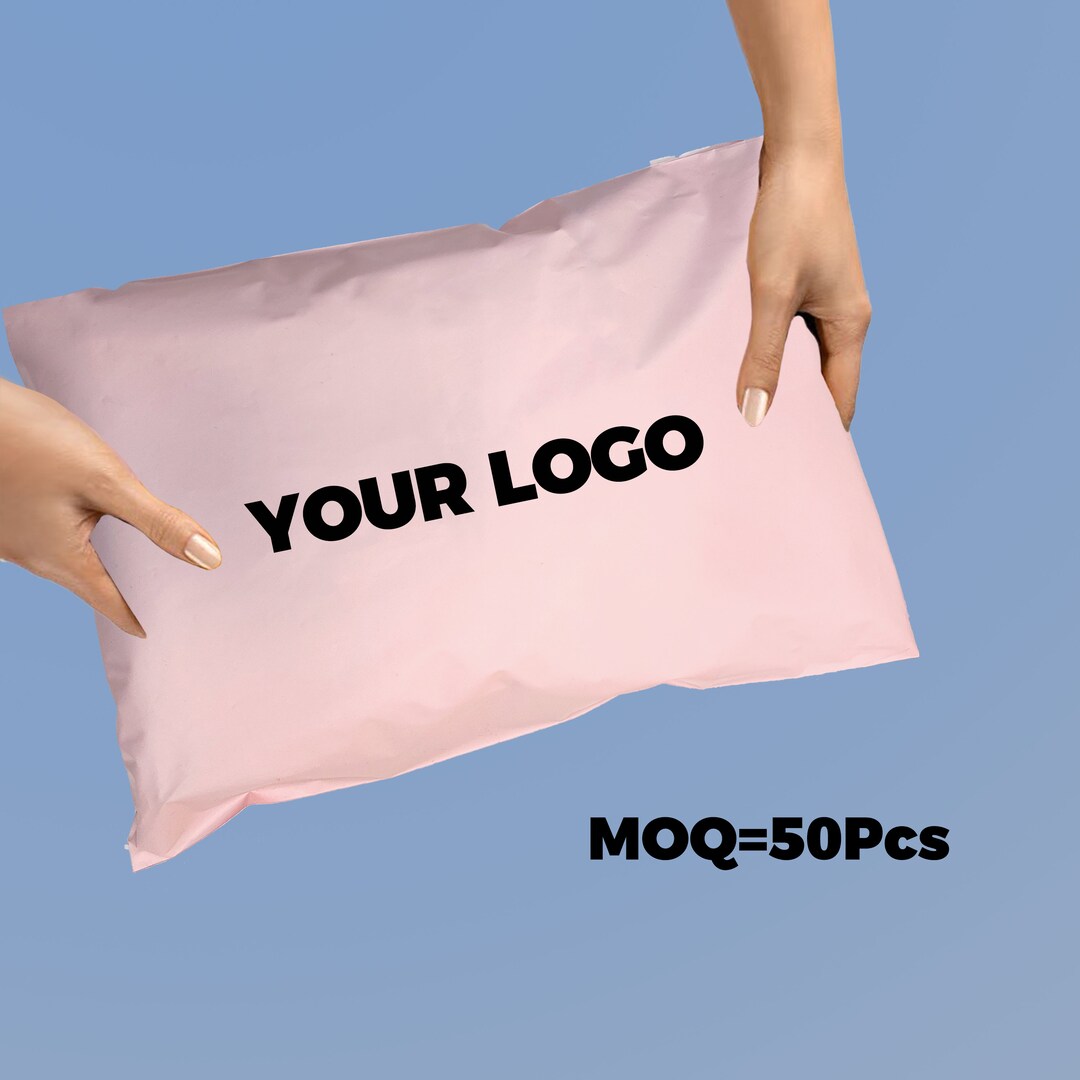 50-1000pcs Baby Pink Custom Poly Mailers Adhesive Self Sealing Shipping ...