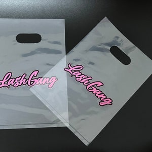 50-1000pcs Custom Clear Shopping Bags With Logo for Boutique - Etsy