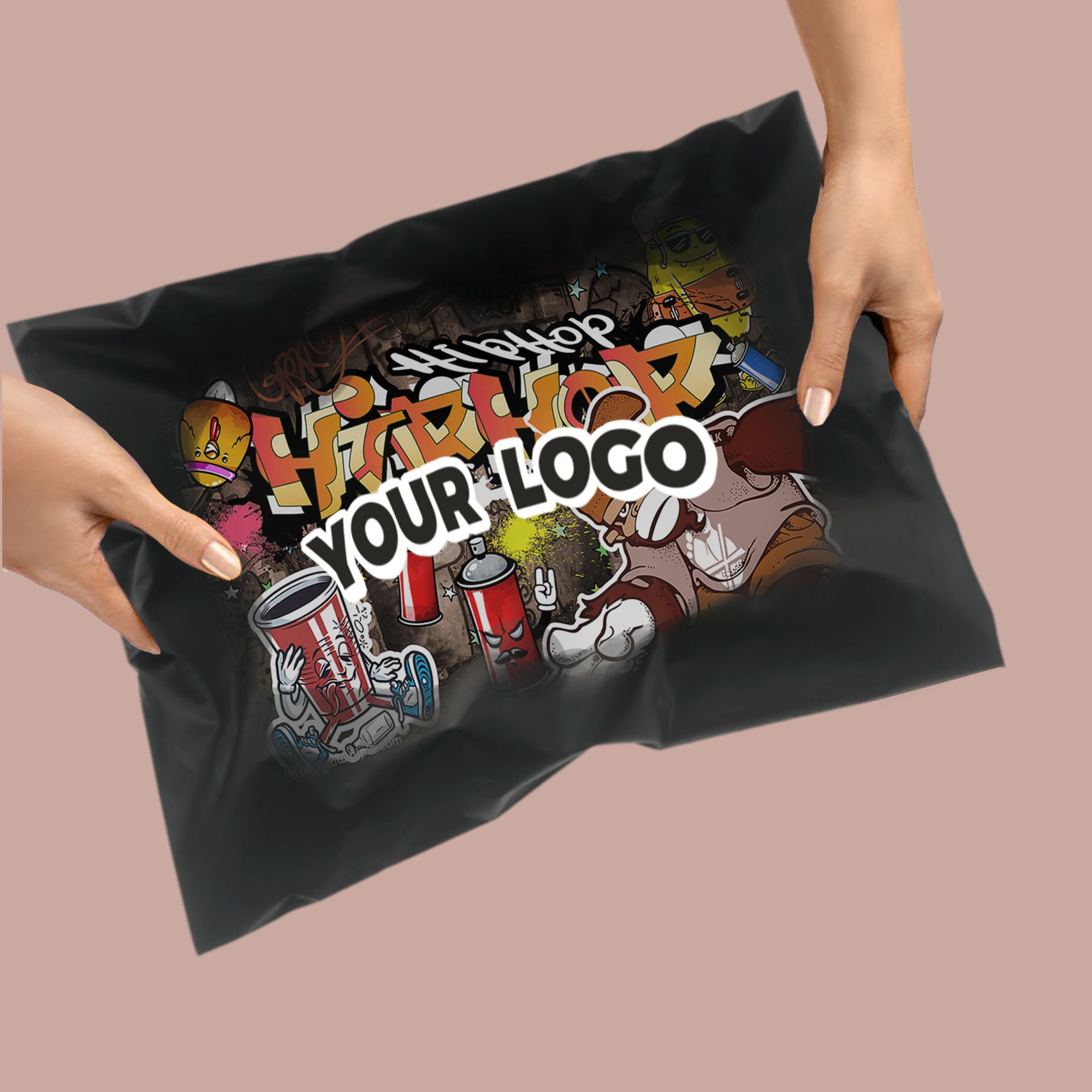 Matte Black Poly Mailers Full Color Logo Printing Adhesive - Etsy