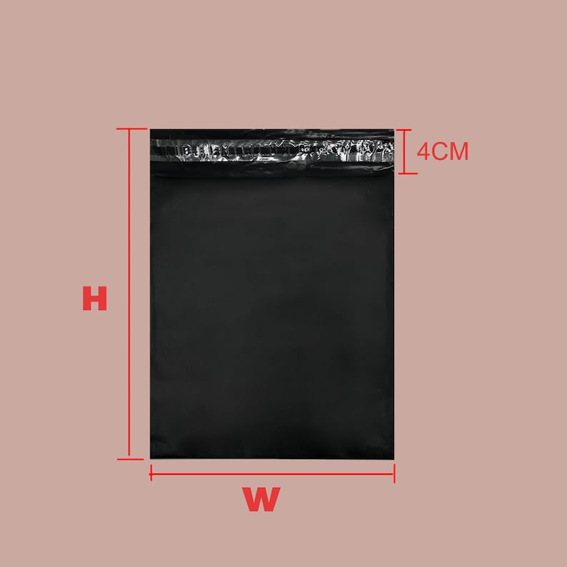 Matte Black Poly Mailers Full Color Logo Printing Adhesive - Etsy