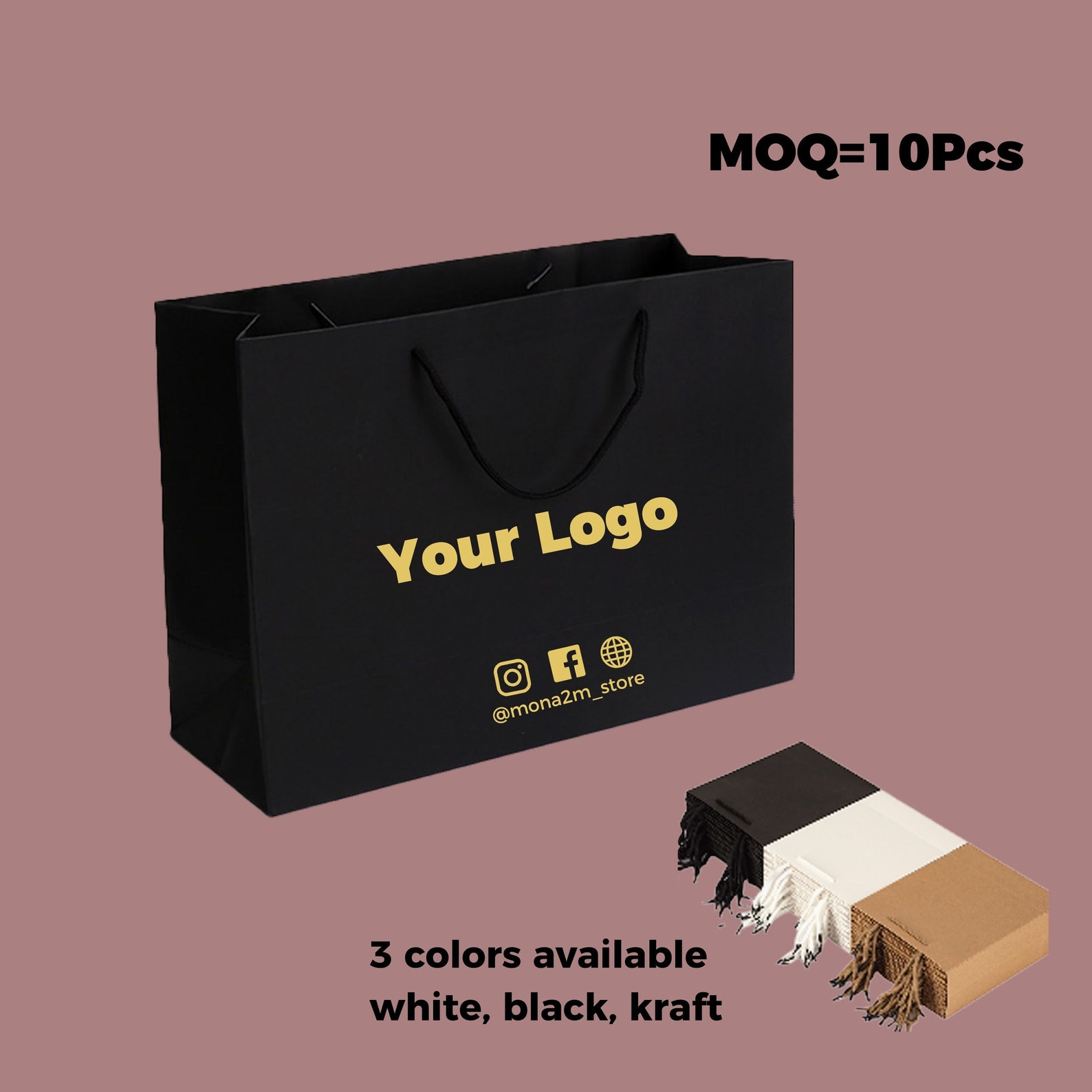 Custom Logo Boutique Paper Bags Shopping Bags With Handle Clothes ...