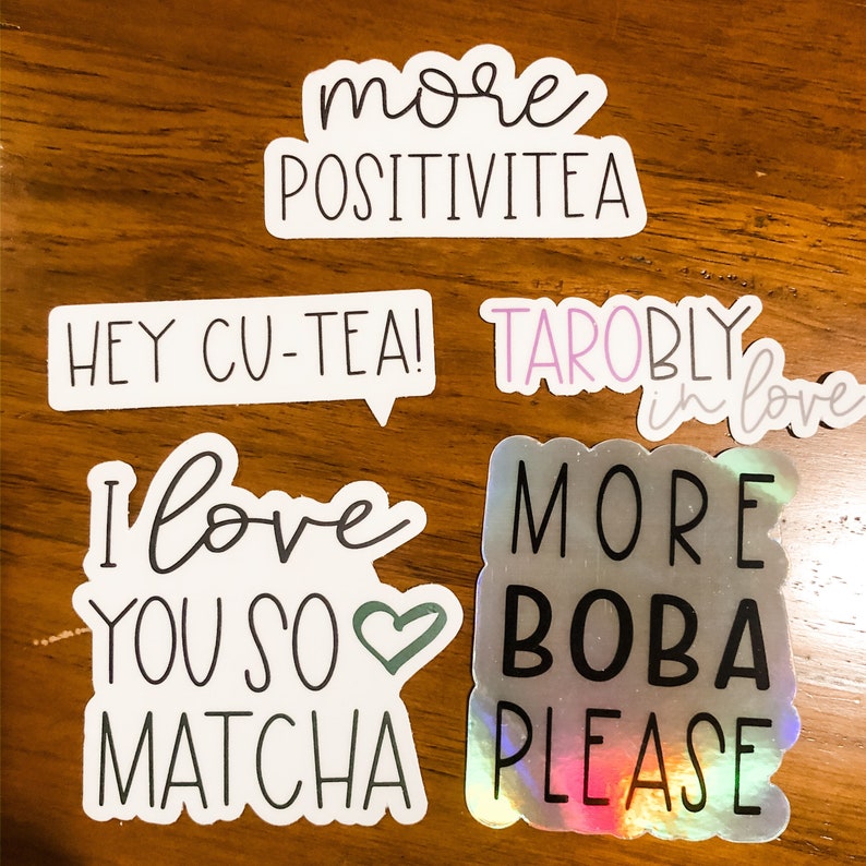 Bubble Tea Love Sticker Pack 5 Stickers decals - Etsy