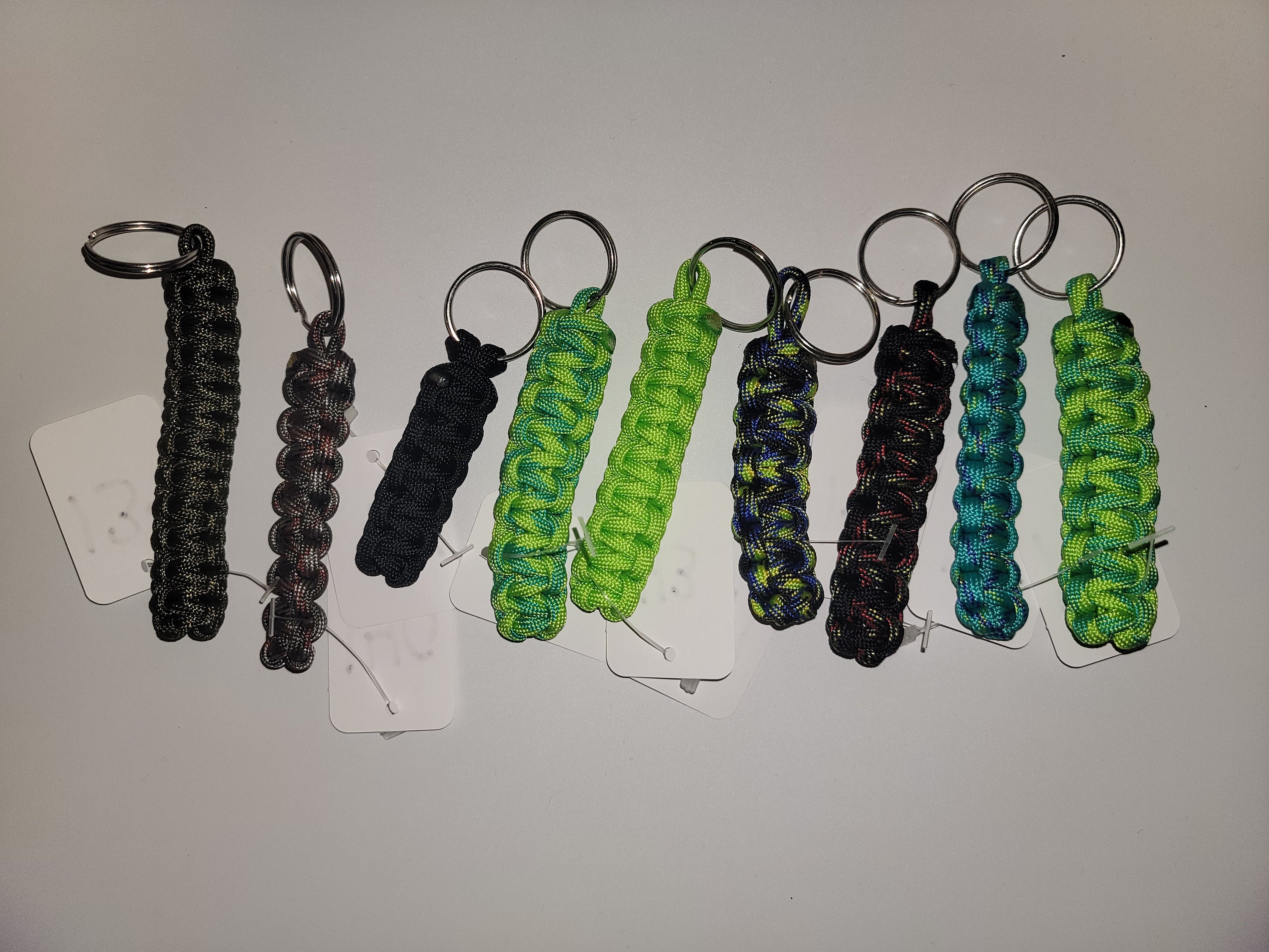 550 Paracord Keychain Cobra Braid Various Colors - Etsy