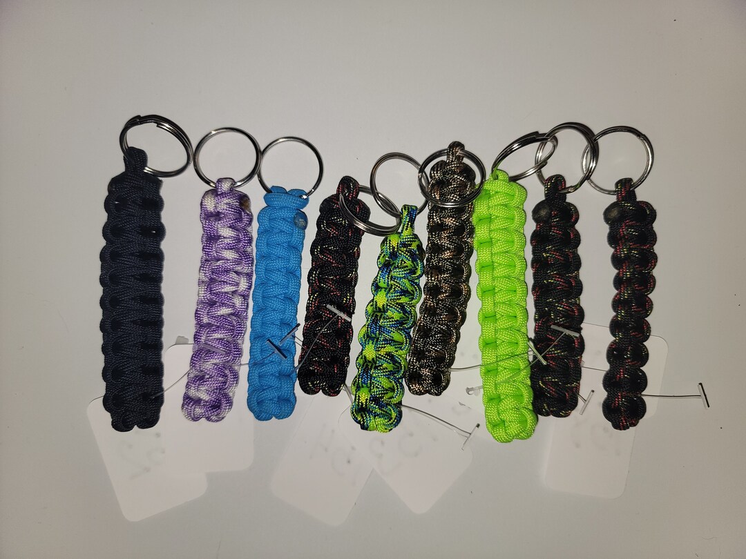 550 Paracord Keychain Cobra Braid - Etsy