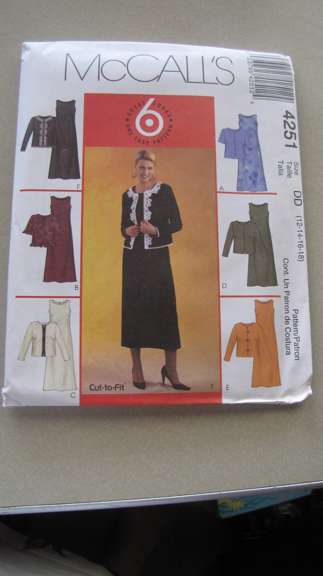 Mccall's 4251 Dress Pattern, One Easy Pattern 6 Looks, Size 12-14-16-18 ...