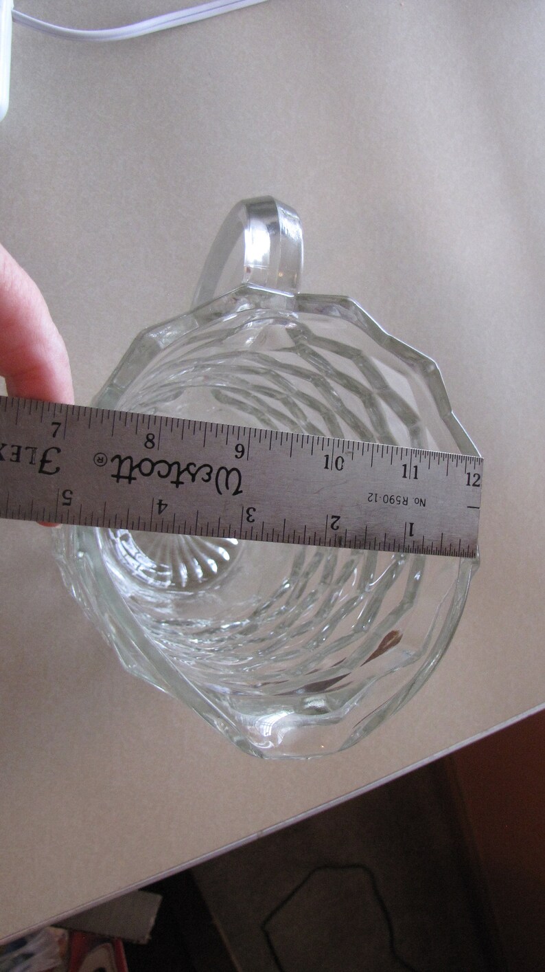 Vintage Clear Glass Cubist Pitcher - Etsy