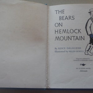 The Bears on Hemlock Mountain by Alice Dalgliesh, Hardcover, 1981 - Etsy