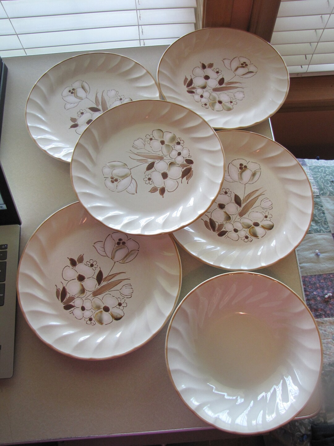 5-sculptura Hearthside Stoneware Dinner Plates 10 1/2" and 1-vegetable ...