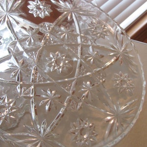 6-anchor Hocking Star Pattern Glass Serving Dishes, 1-platter, 3-relish ...