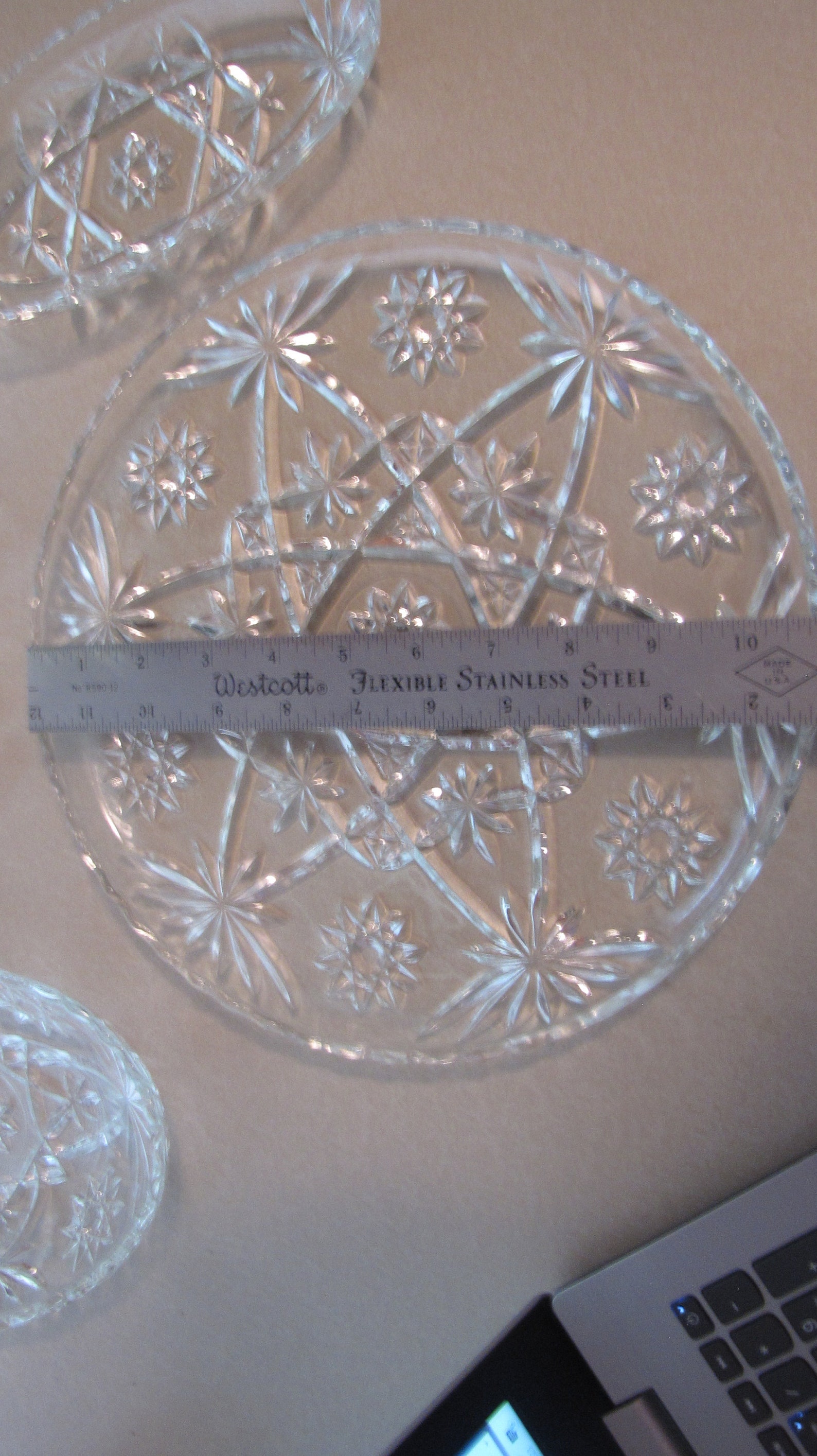 6-anchor Hocking Star Pattern Glass Serving Dishes, 1-platter, 3-relish ...