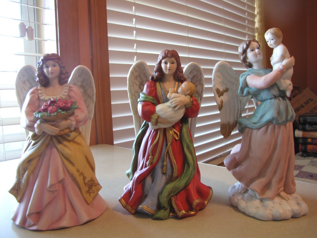 3-homco Angel Figurines, 8806/1432 & 1417, Approx. 7 1/2 Tall - Etsy