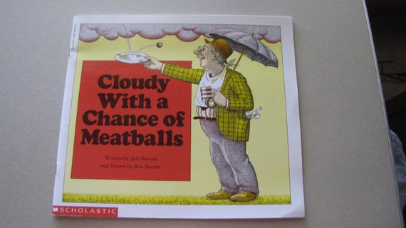 Cloudy With a Chance of Meatballs by Judi Barrett Paperback - Etsy
