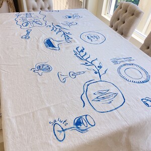 100% Linen Tablecloths Custom or Personalise With Your Own Name or ...