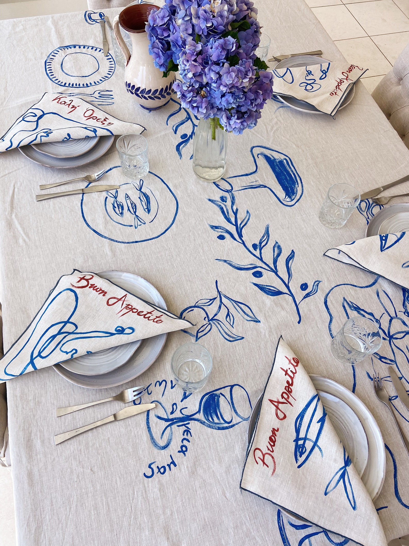 100% Linen Tablecloths Custom or Personalise With Your Own Name or ...