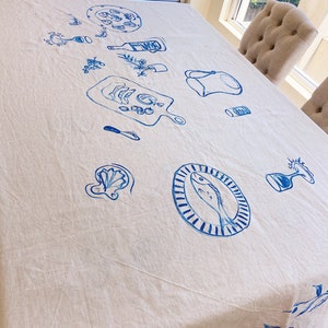 100% Linen Tablecloths Custom or Personalise With Your Own Name or ...