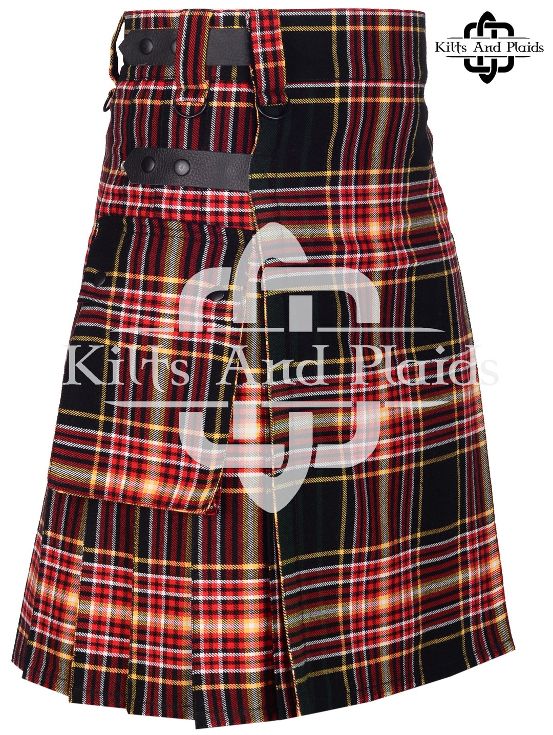 Fire Fighter Tartan Utility Kilt Scottish Utility Kilt Cargo Pockets ...