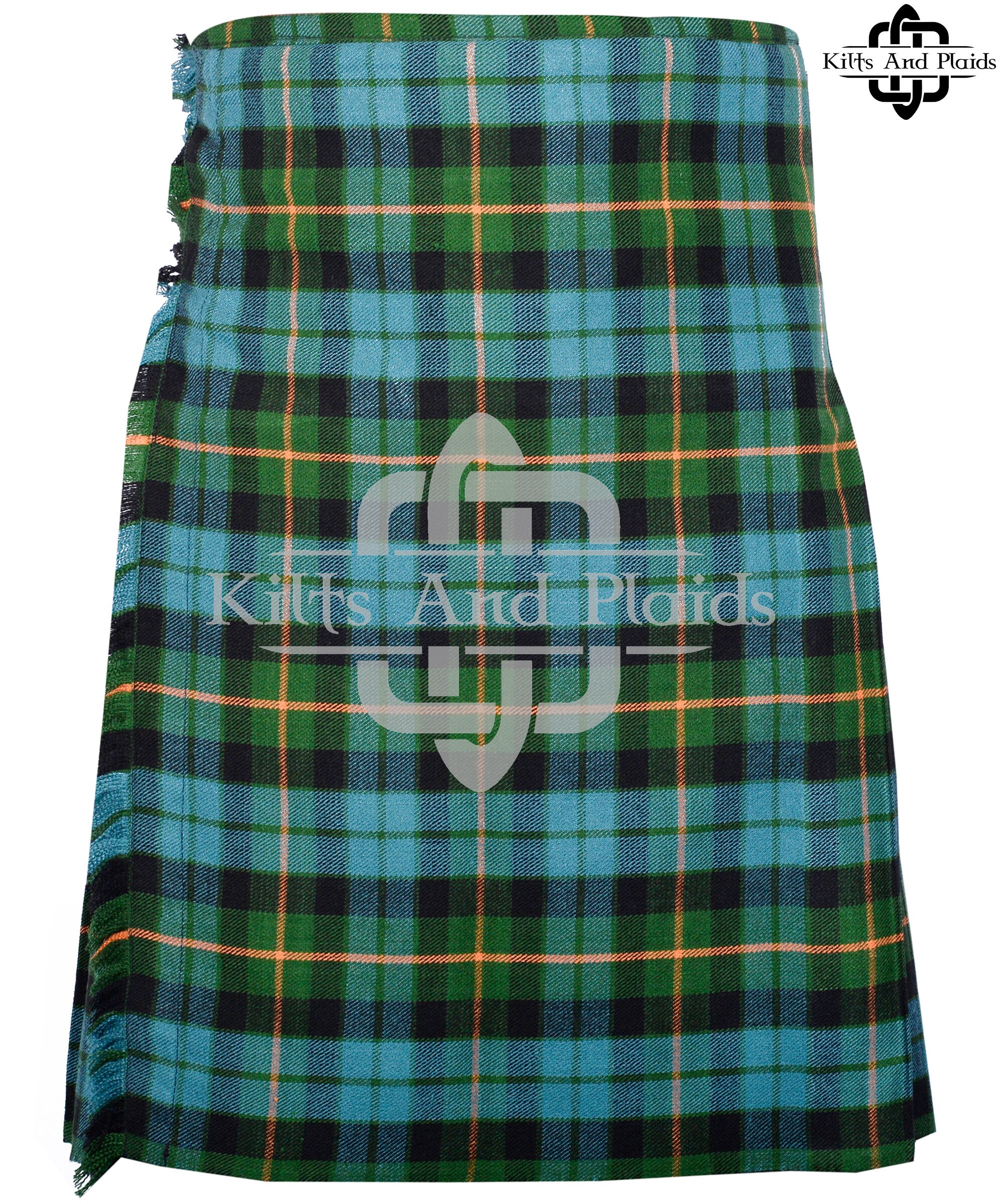 Gunn Ancient Tartan Scottish 8 Yard Traditional Highlander Kilt for Men 16 Oz Tartan Made to ...