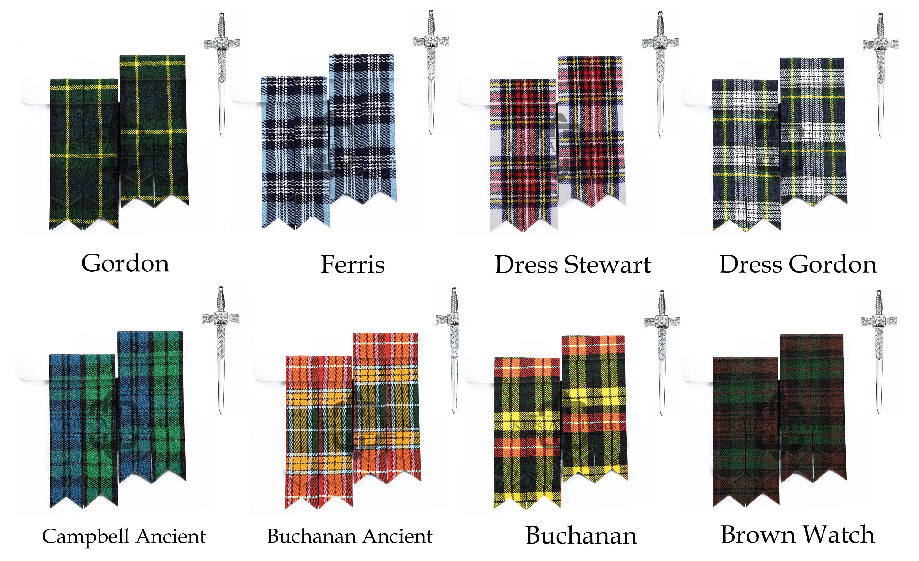 Kilt Flashes Kilt Pin Scottish Kilt Hose Sock Garters Flashes Highlander Tartan Kilt Flashers ...
