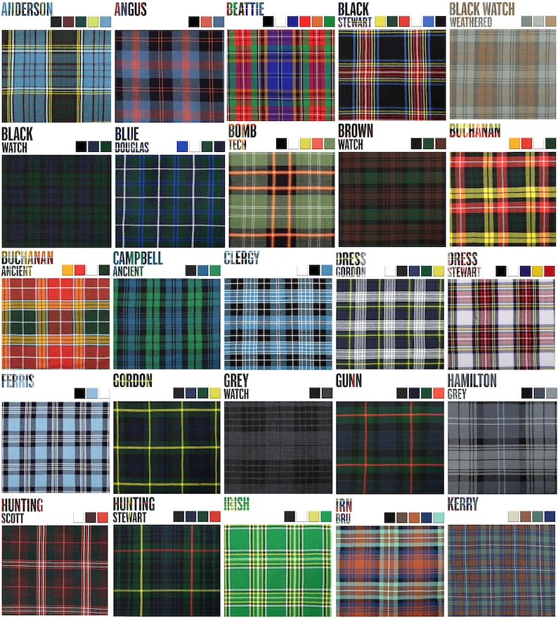 RAMSAY BLUE Tartan Modern Utility Kilt - Scottish Utility Kilt - 16 Oz ...