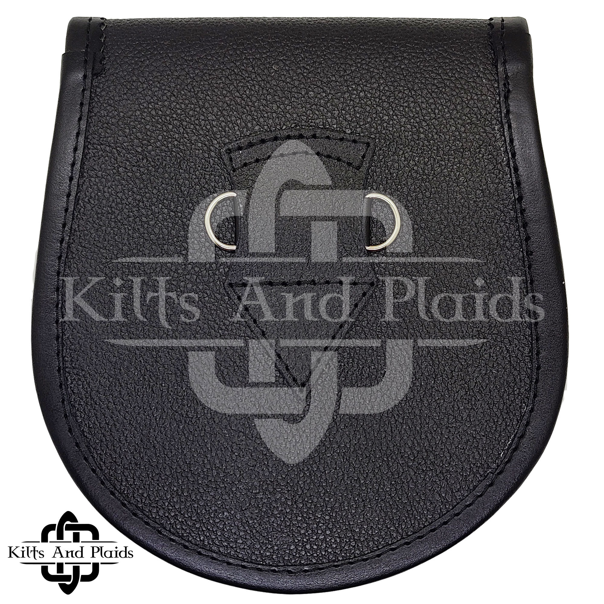 Handmade Scottish Sporran -real Black Leather Sporran - Kilt Sporran ...