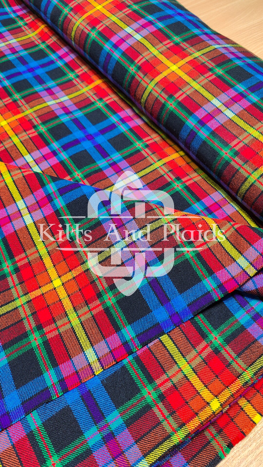 LGBTQ Pride Tartan - Homespun 100% Acrylic Tartan Fabric - Machine ...