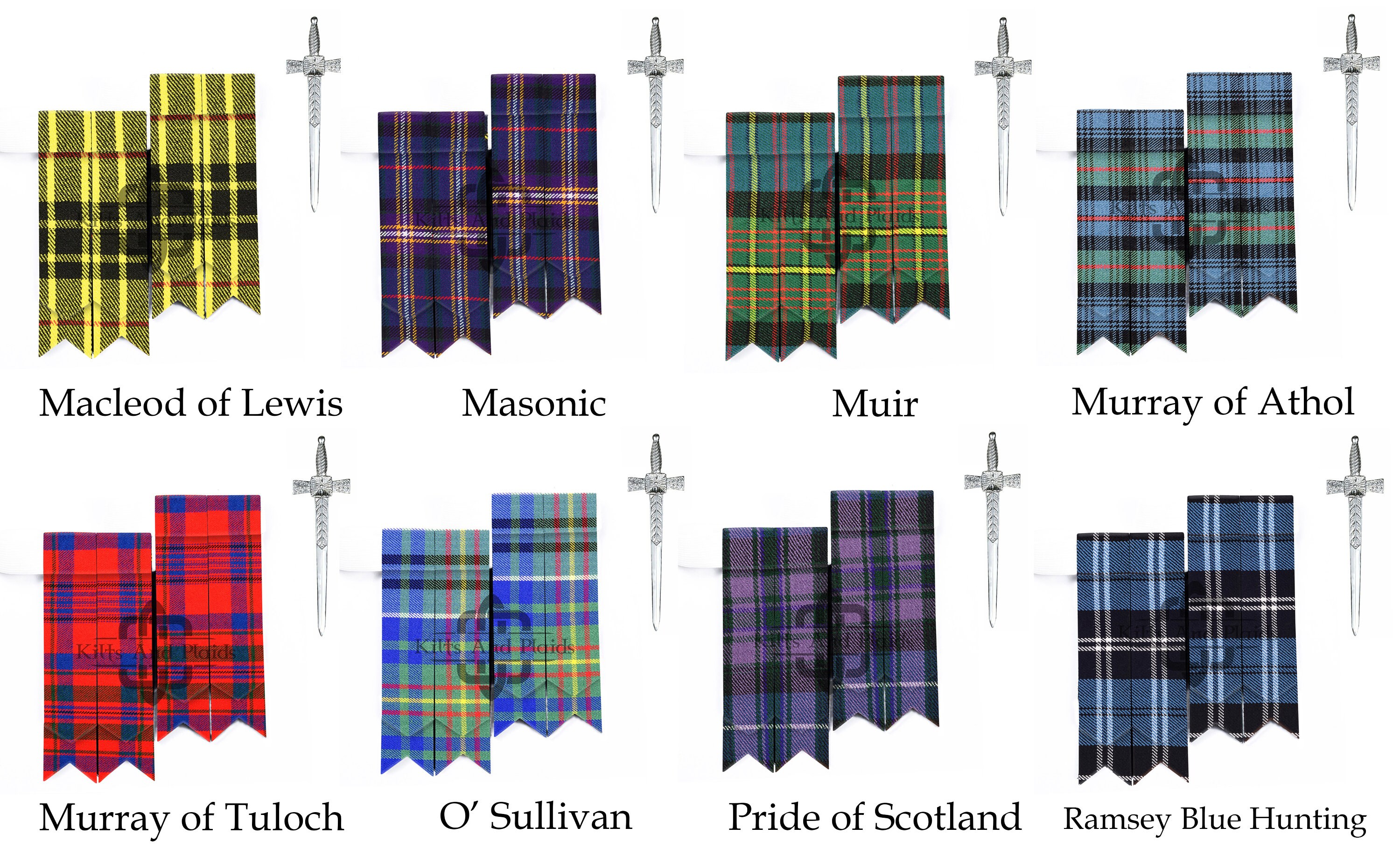Kilt Flashes Kilt Pin Scottish Kilt Hose Sock Garters Flashes Highlander Tartan Kilt Flashers ...