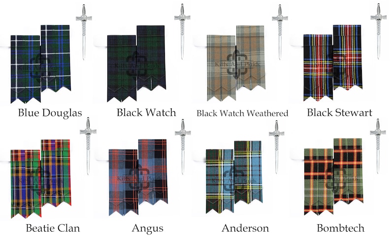 Kilt Flashes Kilt Pin Scottish Kilt Hose Sock Garters Flashes ...