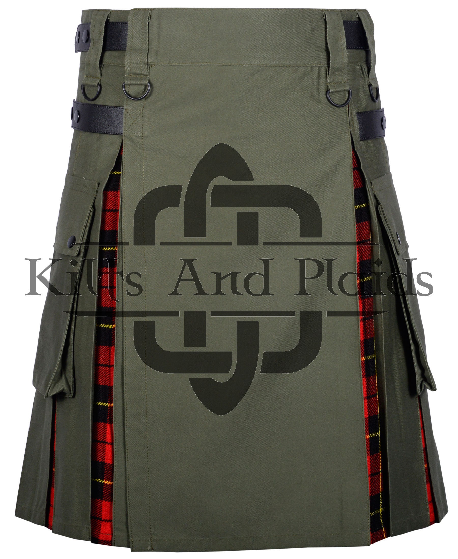 Scottish Hybrid Kilts for Men - Utility Cargo Pockets Kilt - Cotton and ...