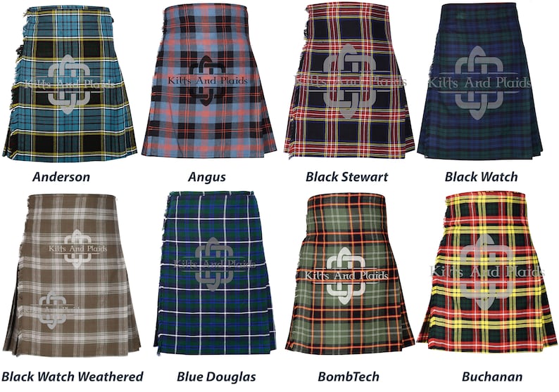 Scottish Tartan 8 Yard Kilt Premium Handmade Highlander Kilt - Etsy