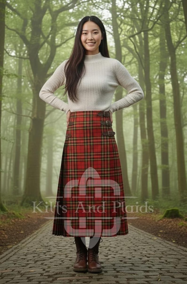 Women Maxi Skirt - Scottish Tartan Maxi Length KILTED SKIRT - Ladies ...
