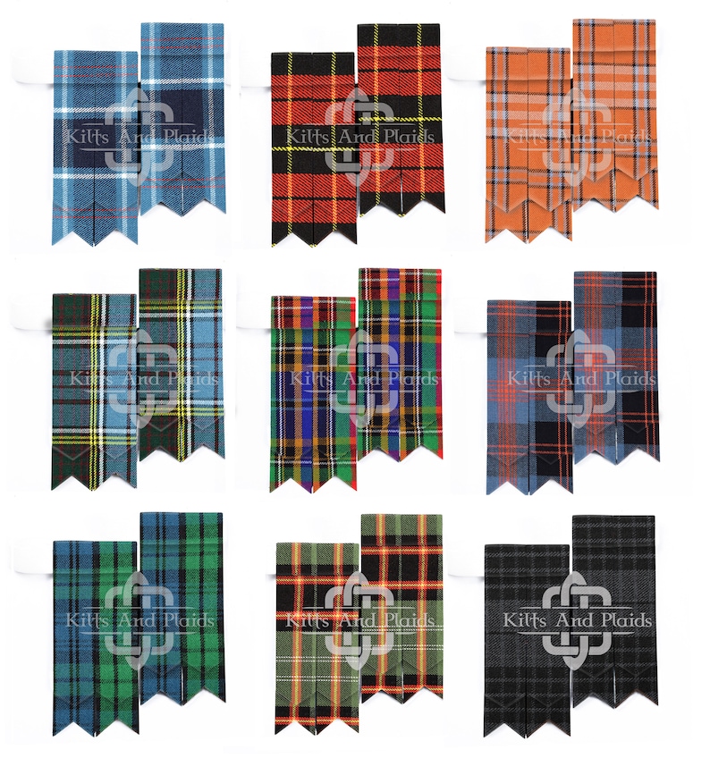 Kilt Flashes Scottish Kilt Hose Sock Garters Flashes Highlander Tartan Kilt Flashers Made to ...