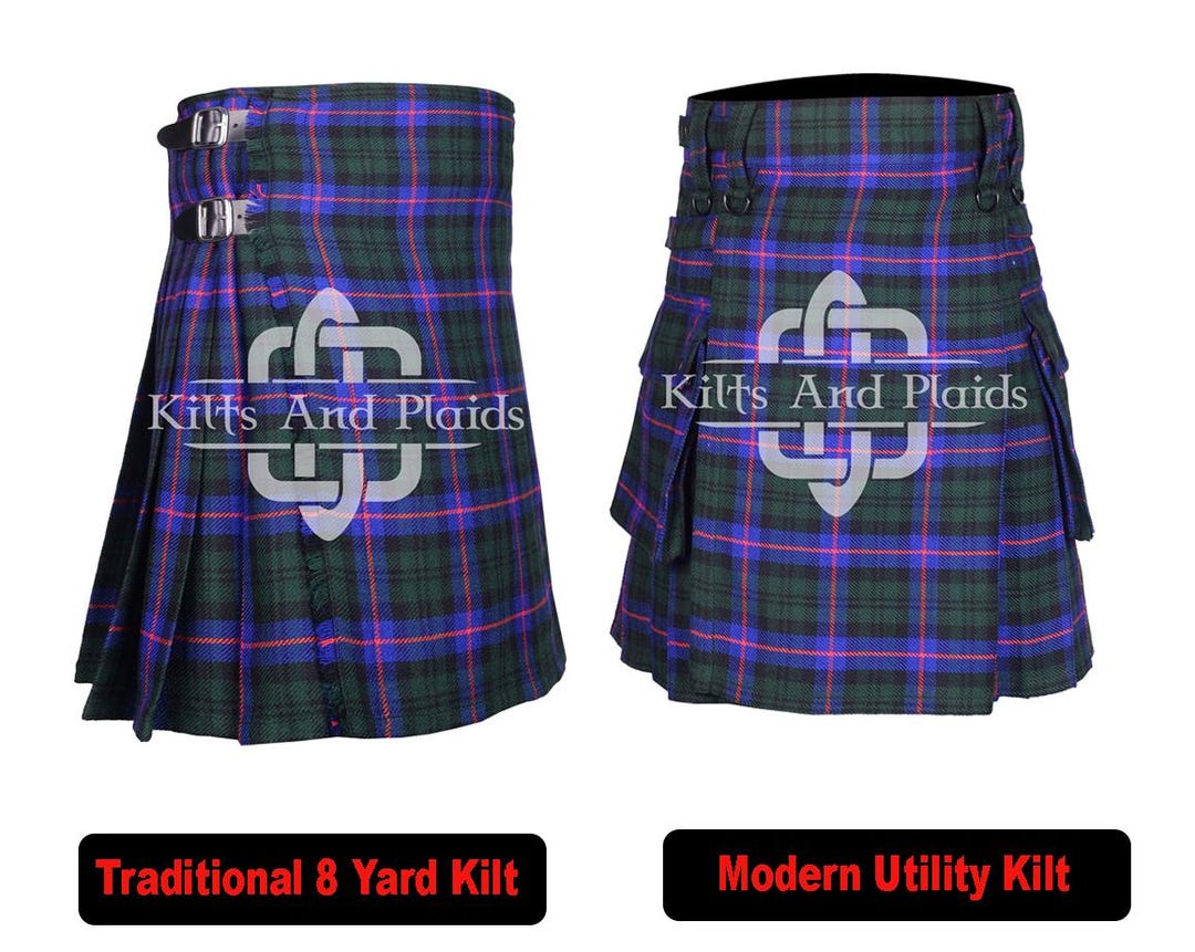 ARMSTRONG TARTAN Scottish Kilt - Traditional 8 Yard Kilt / Modern Cargo ...