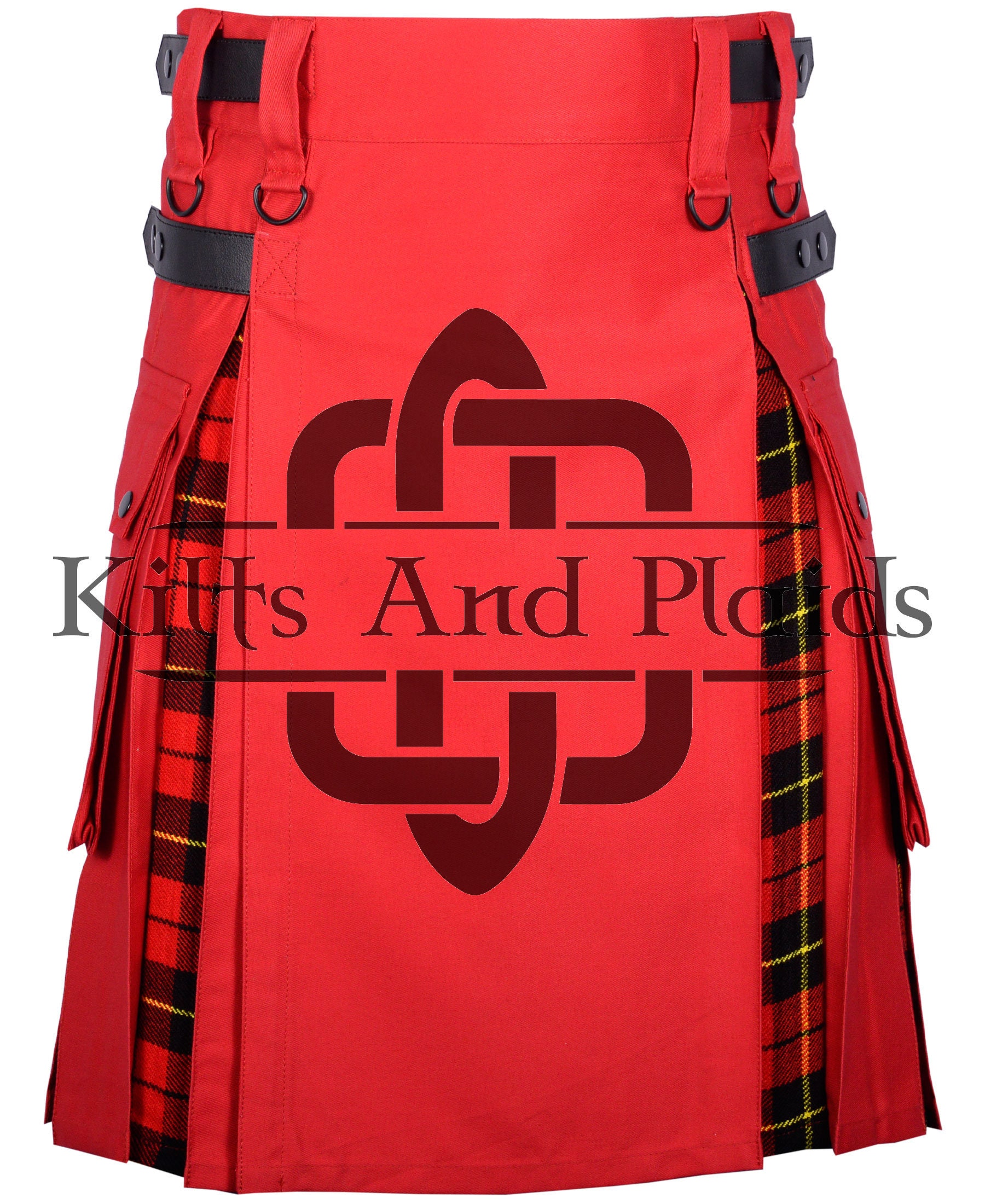 Scottish Hybrid Kilts for Men Utility Cargo Pockets Kilt Cotton and ...