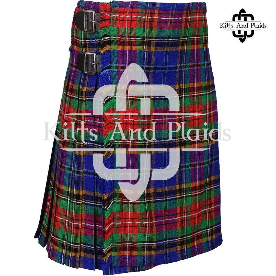 Beattie Clan Tartan Scottish 8 Yard Kilt Traditional Highlander Kilt for Men 16 Oz Tartan Made ...