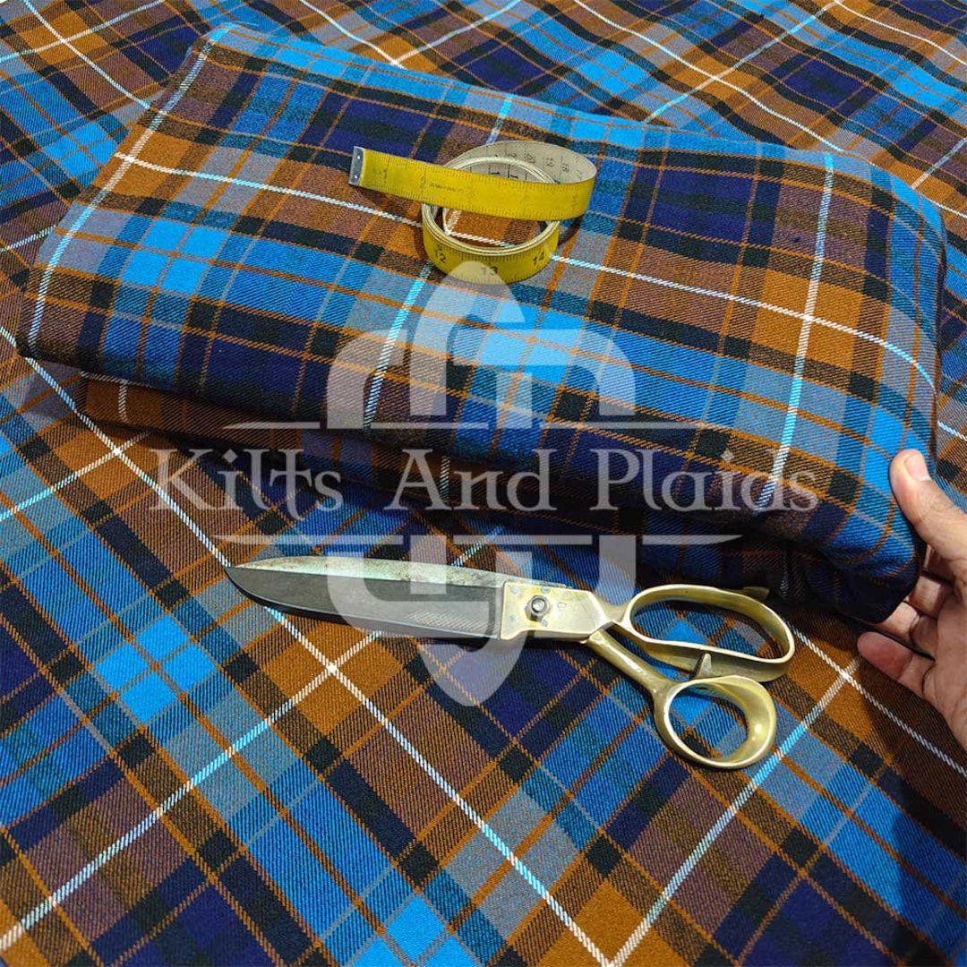Buchanan Blue Tartan - Homespun 100% Acrylic Tartan Fabric - Machine ...