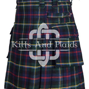 Malcolm TARTAN Handmade Scottish Tartan Utility Kilt - Cargo Pockets Utility Kilts for Men ...