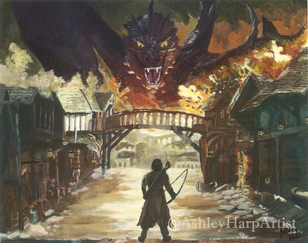 Fire and Water the Hobbit Fan Art Print Lord of the Rings Acrylic ...