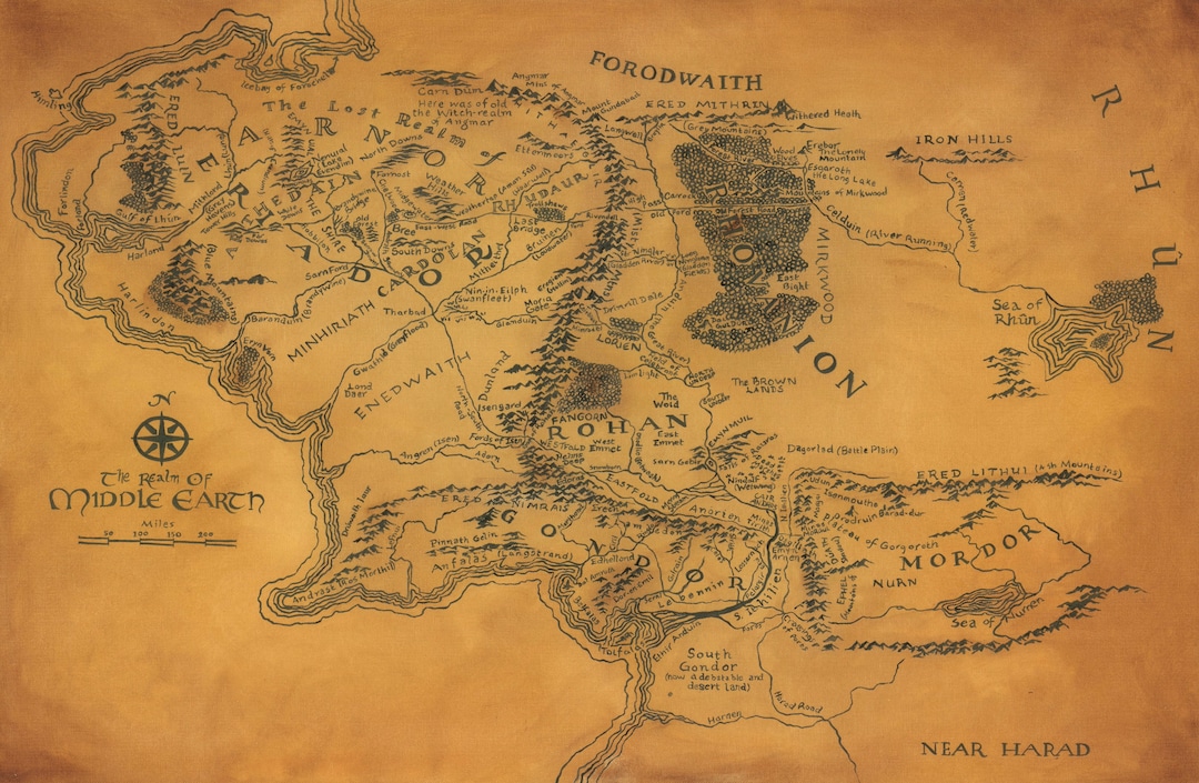 Middle Earth Map Print - Etsy