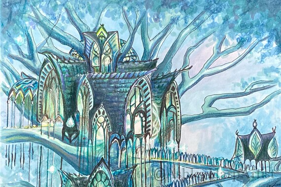 Lothlorien Lord of the Rings Fan Art Print Marker and - Etsy