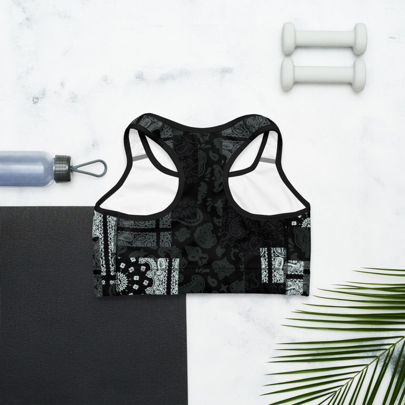 ROYAL ICONIC Patchwork Bandana Flag Sports Bra Monochrome - Etsy