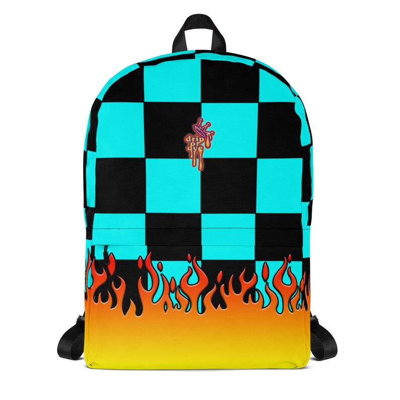 DRIP OR DYE Checker Flames Backpack Trippy Teal - Etsy