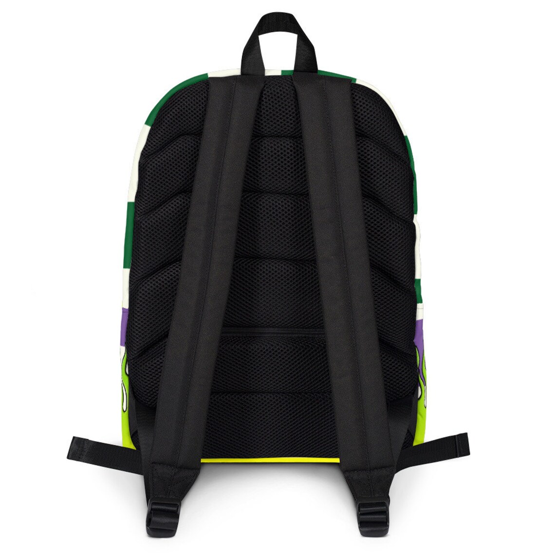 DRIP OR DYE Checker Flames Color Block Backpack Alien Green | Etsy